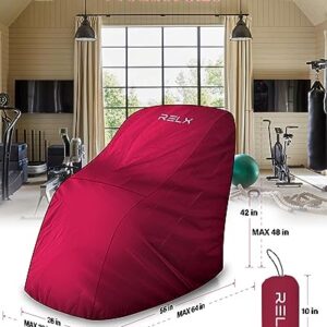 RELX Massage Chair Cover, Full Body Shiatsu Massage Chair Cover with Drawstring, Waterproof & Dustproof Cover, Removable Shield, Storage, Machine Washable (Red)