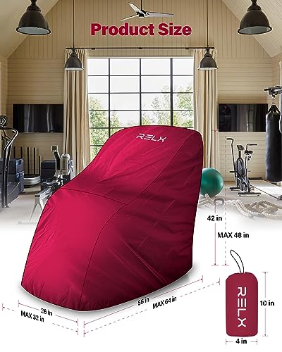 RELX Massage Chair Cover, Full Body Shiatsu Massage Chair Cover with Drawstring, Waterproof & Dustproof Cover, Removable Shield, Storage, Machine Washable (Red)