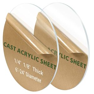 2 pieces 1/4" round plexiglass sheet, 9 inch diameter clear acrylic circle, round cake disk acrylic sheet, plexiglass table top, round acrylic backdrop