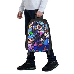 Fri-day Cartoon Night Fun-kins Backpack Cartoon Laptop Backpacks Lightweight Fashion Travel Daypack Large Capacity Multifunction Adjustable Straps Bags For Women Men