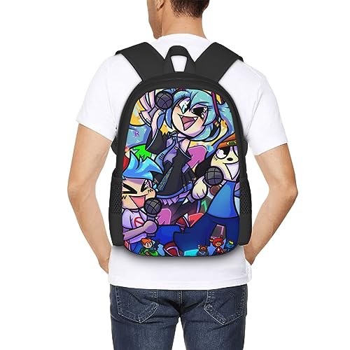 Fri-day Cartoon Night Fun-kins Backpack Cartoon Laptop Backpacks Lightweight Fashion Travel Daypack Large Capacity Multifunction Adjustable Straps Bags For Women Men