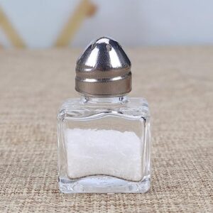 HEMOTON 10pcs Mini Salt and Pepper Shakers Seasoning Jars Glass Cube Body Spices Shakers Tiny Pepper Shakers Bottle Condiment Storage Jar for Storing Pepper Sugar Wedding