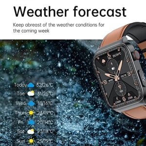 Blood Glucose Monitoring Smartwatch, Bluetooth 5.1 Talk Fitness Smart Watch 1.83inch HD Touch-Screen Temperature, Non-invasive Blood Glucose Monitoring Watch Ip68 Water Resistance