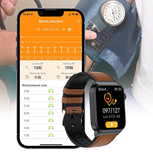 Blood Glucose Monitoring Smartwatch, Bluetooth 5.1 Talk Fitness Smart Watch 1.83inch HD Touch-Screen Temperature, Non-invasive Blood Glucose Monitoring Watch Ip68 Water Resistance