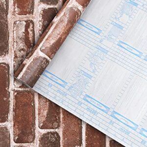 Akywall Red Brick Wallpaper Peel and Stick Realistic Distressed Textured Rock Stone Self Adhesive Contact Paper Embossed Vintage Removable Vinyl Wall Paper Faux Brick Look Wall Covering 118inch