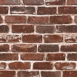 Akywall Red Brick Wallpaper Peel and Stick Realistic Distressed Textured Rock Stone Self Adhesive Contact Paper Embossed Vintage Removable Vinyl Wall Paper Faux Brick Look Wall Covering 118inch