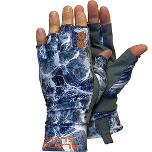 glacier glove ascension bay sun glove, medium, gray water camo