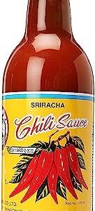 Shark Brand Sriracha Chili Sauce, Medium Hot, 25 Ounce Bottle Plus NineChef Brand Golden Heart Coffee Ice Tea Spoon (Pack 1)