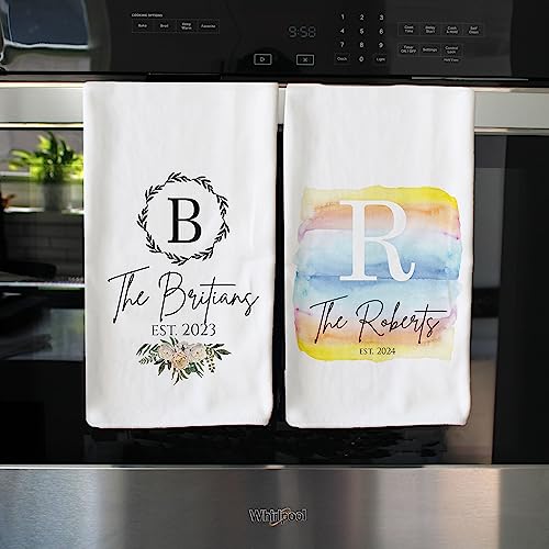 MYETCHEY Custom Dish Towel | 32" x 12" Personalized Kitchen Towel | Housewarming Gift | Wedding Gift | Personalized Dish Towel | Housewarming Gift