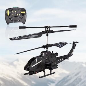 Electric Remote Control Helicopter, 3.5 Channels RC Drone Helicopter Toys, 2.4GHz Wireless Remote Control Helicopters, One Key Take Off/Landing, LED Light Night, Flying Toys for Kids Beginners (Black)