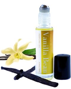 vanilla bean all natural pure essential oil perfume roll on with organic pure jojoba oil, made in california