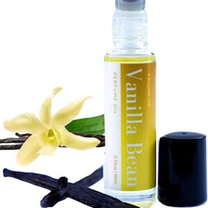 Vanilla Bean All Natural Pure Essential Oil Perfume Roll On with Organic Pure Jojoba Oil, Made in California