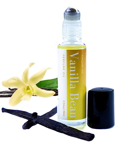 Vanilla Bean All Natural Pure Essential Oil Perfume Roll On with Organic Pure Jojoba Oil, Made in California