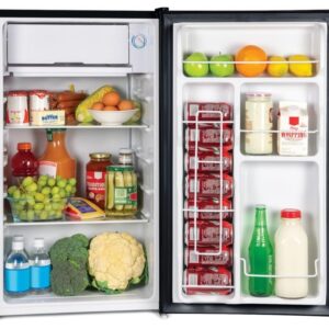 Igloo IRF32PL6A 3.2 Cu.Ft. Single Door Compact Refrigerator with Freezer, Slide Out Glass Shelf, Perfect for Homes, Offices, Dorms, Platinum