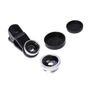 Abaodam 3pcs 3 1 ° Lens+ External Camera Smartphone X Fisheye All Kits Smartphones Mirror Most Lens in for Macro Wide Degree Type Other Angle Universal Silver Phones Cell