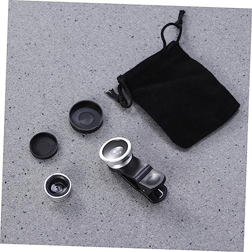 Abaodam 3pcs 3 1 ° Lens+ External Camera Smartphone X Fisheye All Kits Smartphones Mirror Most Lens in for Macro Wide Degree Type Other Angle Universal Silver Phones Cell