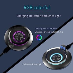 HUAYUWA Magnetic Charging Dock for Poke-mon GO Plus+ 2023 Accessories, RGB Colorful Lights Wireless Charging Station with Silicone Protective Cover Case Compatible with GO Plus Plus