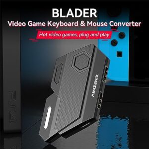 AIMZENIX Game Controller Emulator for PC/PS4/PS3/Nintendo Switch/Xbox Series/Xbox One/Xbox 360, Keyboard and Mouse Adapter and Controller for FPS/TPS/STG/RTS Games