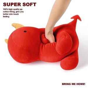 Ditucu Cute Dinosaur Dragon Stuffed Animals Toys Halloween Plush Dolls Soft Dino Plushie Birthday Gifts for Kids Girls Boys Red 12 inch