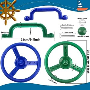 Restroma 6 Pcs Playground Accessories Swingset Steering Wheel Plastic Priate Ship Steering Wheel Playground Safety Handles for Kids Outdoor Wood Backyard Treehouse Playhouse