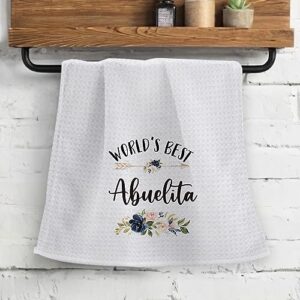 OHSUL Grandma Kitchen Towels,World's Best Abuelita Floral Kitchen Towels Dish Towels Dishcloth,Abuelita Gifts in Spanish,Abuelita Mother's Day Day Gifts,Abuelita Gifts from Grandchildren