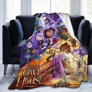 The Owl Anime House Flannel Throw Blanket Fleece Soft Cozy Warm Blanket for Bed Living Room Couch Sofa Air Conditioning Blankets 50"x40"