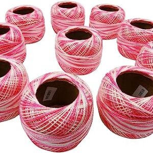 S2J Lot of 10 Pieces Anchor Tatting Crochet Cotton Thread Variegated Skein Yarn Ball