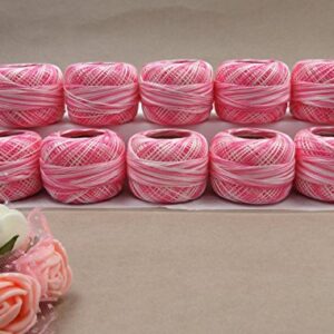 S2J Lot of 10 Pieces Anchor Tatting Crochet Cotton Thread Variegated Skein Yarn Ball