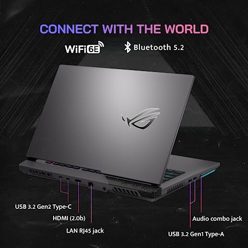 ASUS ROG Strix G15 15.6” WQHD Gaming Laptop, AMD Ryzen7 6800H, NVIDIA GeForce RTX 3060, 64GB DDR5 RAM, 4TB SSD, RGB KB, Wi-Fi 6E, Thermal Grizzly Cooling, VR-Ready, Gray, Win 11 Pro, 32GB USB Card