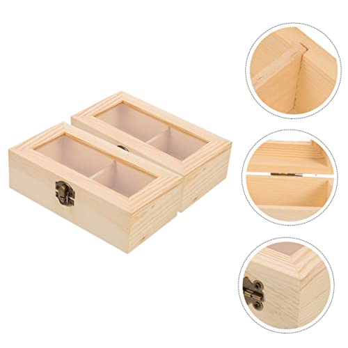 Didiseaon Jewelry Tray Organizer jewelry display organizer coffee condiment organizer coffee organizer Gift for Women Storage wooden trays Acrylic woman 2pcs Tea Bag Holder