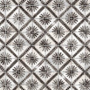 SomerTile FPEHMMKBK Harmonia Kings Marrakech Black 13" x 13" Ceramic Floor and Wall Tile, White