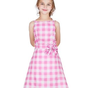 PONNYC Costume Dress for Girls Movie Cosplay Clothes Kids Pink Birthday Party Dress 5-13Y