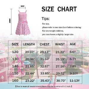 PONNYC Costume Dress for Girls Movie Cosplay Clothes Kids Pink Birthday Party Dress 5-13Y