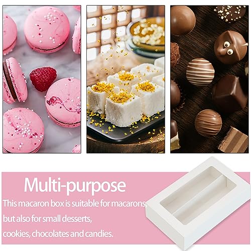 PQZKLDP 12Packs White Macaron Gift Boxes for 12 to 15 Macarons with Clear Window Cookie Packaging Box for Chocolate, Truffles Cake,Desserts,Mini Cupcakes, MuffinsHome X161