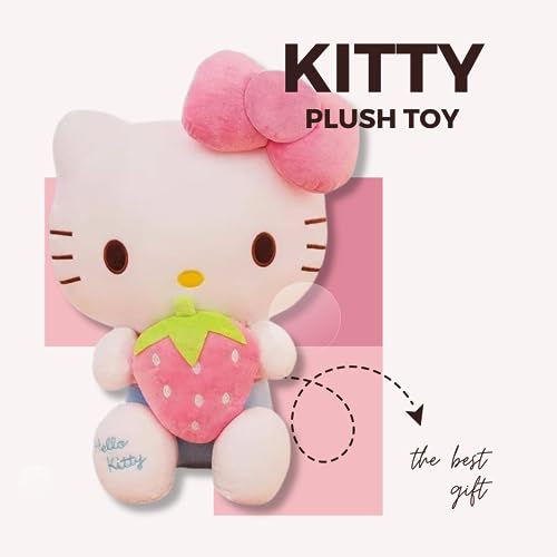 AlphaDesignLuxe Kitty Plush Toy Cat Pillow Plush Cute Soft Doll Stuffed Animals Toys Birthday Gift for Girls Kids (Pink) (11.8 inches)