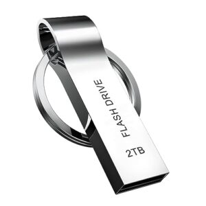 2tb usb flash drive, high speed usb thumb drive, portable large data storage usb flash memory stick, waterproof 2000gb jump drive pen drive storage with keychain