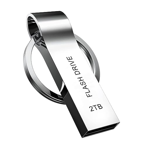 2TB USB Flash Drive, High Speed USB Thumb Drive, Portable Large Data Storage USB Flash Memory Stick, Waterproof 2000GB Jump Drive Pen Drive Storage with Keychain