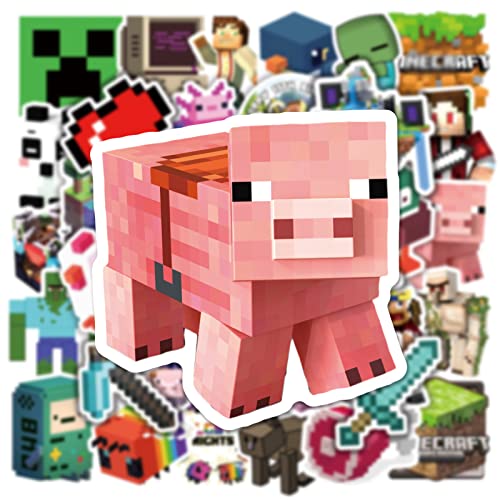 Stickers for Minecraft Party Supplies Kids Teens Boys Party Favors Toys Water Bottle Stickers Vinyl Waterproof Laptop Stickers B