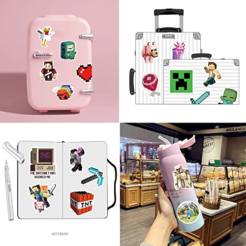 Stickers for Minecraft Party Supplies Kids Teens Boys Party Favors Toys Water Bottle Stickers Vinyl Waterproof Laptop Stickers B