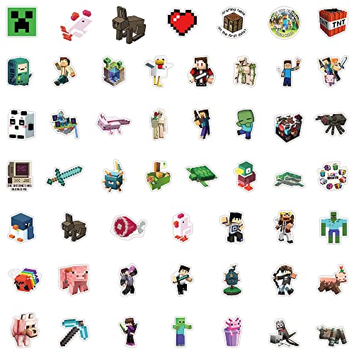 Stickers for Minecraft Party Supplies Kids Teens Boys Party Favors Toys Water Bottle Stickers Vinyl Waterproof Laptop Stickers B