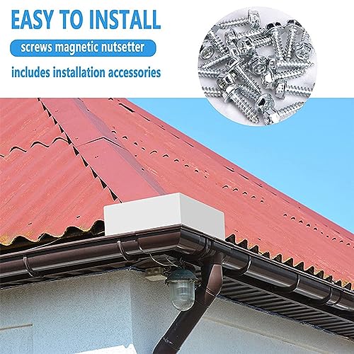 Altsuceser Gutter Valley Splash Guards with Screws, Rain Gutter Valley Roofing Gutter Guards Roof Rain Diverter for House Residential Flat Shingle Roofs Corner 2pcs