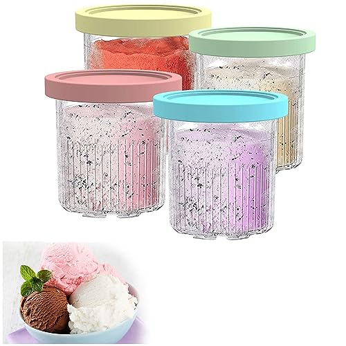 RAYPUR Creami Deluxe Pints, for Ninja Creami Containers 4 Pack,24 OZ Pint Ice Cream Containers with Lids Airtight,Reusable Compatible with NC500,NC501 Series Ice Cream Makers