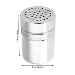 Stainless Steel Dredges, Airtight Seasoning Spice Condiment Bottle Powder Sugar Shaker Duster, Sifter for Powdered Sugar Cinnamon Cocoa Popcorn Salt Pepper Flour(S)