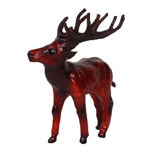 Kalakriti Handicraft Leather Reindeer (8inch, Brown), Set of 2 for Home Decor/Gift