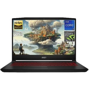 msi katana gf66 gaming laptop, intel core i9-12900h, rtx 3070 ti, 64gb ram ddr5, 2tb ssd, 15.6" 240hz fhd screen, wi-fi 6, windows 11 home, rgb backlit keyboard, rj45, hdmi, black