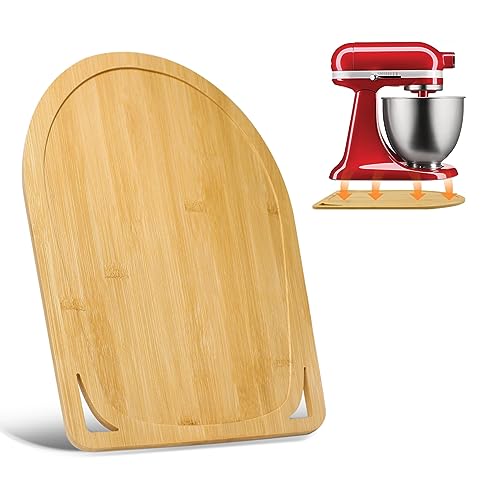 Bamboo Mixer Mat Slider Compatible with Tilt Head Kitchen aid 4.5-5 Qt Stand Mixer - Kitchen Countertop Storage Mover Sliding Caddy for Kitchen aid 4.5-5 Qt, Moving Tray Mixer Appliance