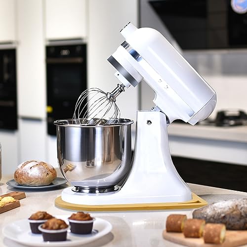 Bamboo Mixer Mat Slider Compatible with Tilt Head Kitchen aid 4.5-5 Qt Stand Mixer - Kitchen Countertop Storage Mover Sliding Caddy for Kitchen aid 4.5-5 Qt, Moving Tray Mixer Appliance