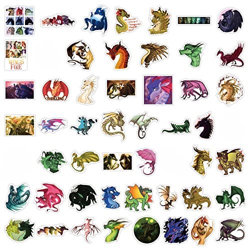 100 Pack Wings of Fire Stickers for Water Bottle，Cute Cartoon Vinyl Waterproof Sticker for Laptop，Skateboard，Phone Case，Car Decals Gifts for Kids Teens Adults for Party Favors Supplies Decor