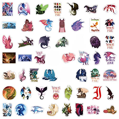 100 Pack Wings of Fire Stickers for Water Bottle，Cute Cartoon Vinyl Waterproof Sticker for Laptop，Skateboard，Phone Case，Car Decals Gifts for Kids Teens Adults for Party Favors Supplies Decor