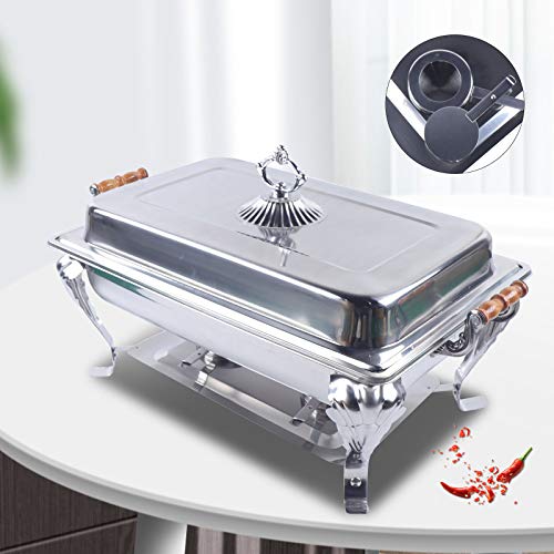 Electric Chafing Dish Buffet Set,Stainless Steel Warming Container,Chafing Dish Food Warmer,Food Insulation,Rectangular Buffet Server Pan,Suitable for Buffet,Wedding and Other Banquet Events